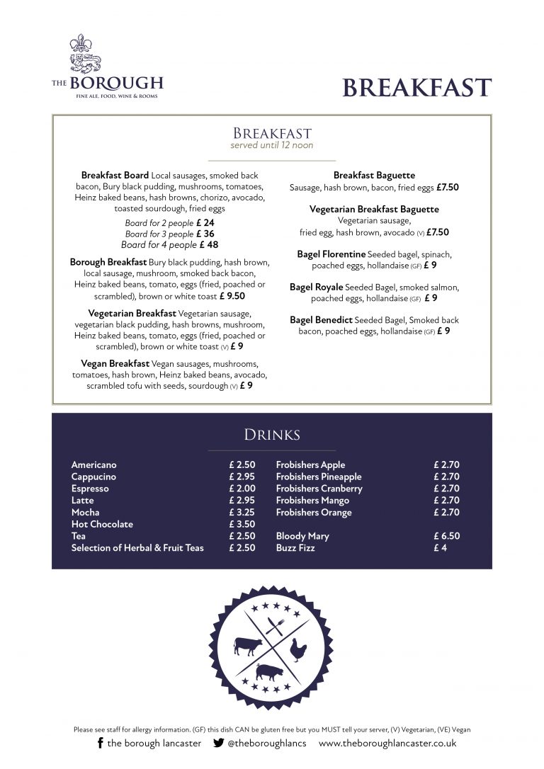 Borough Breakfast Menu The Borough Lancaster