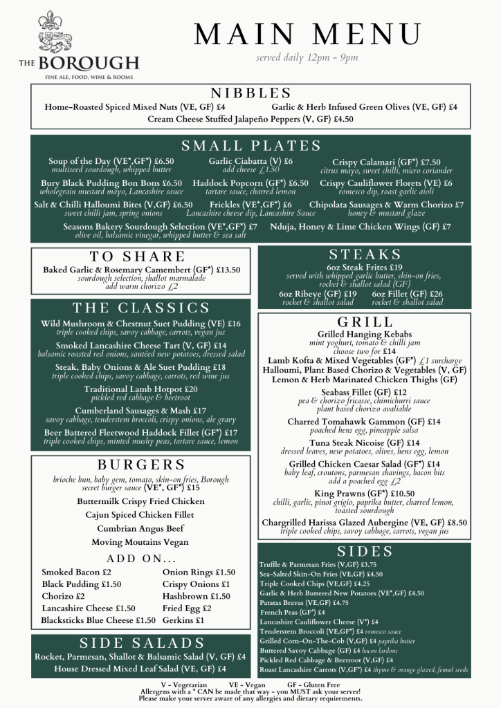 Borough Main Menu - The Borough