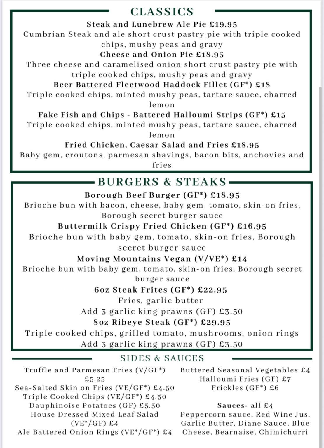 Borough Main Menu - The Borough