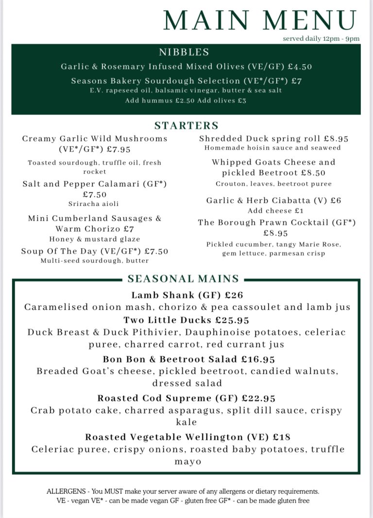 Borough Main Menu - The Borough